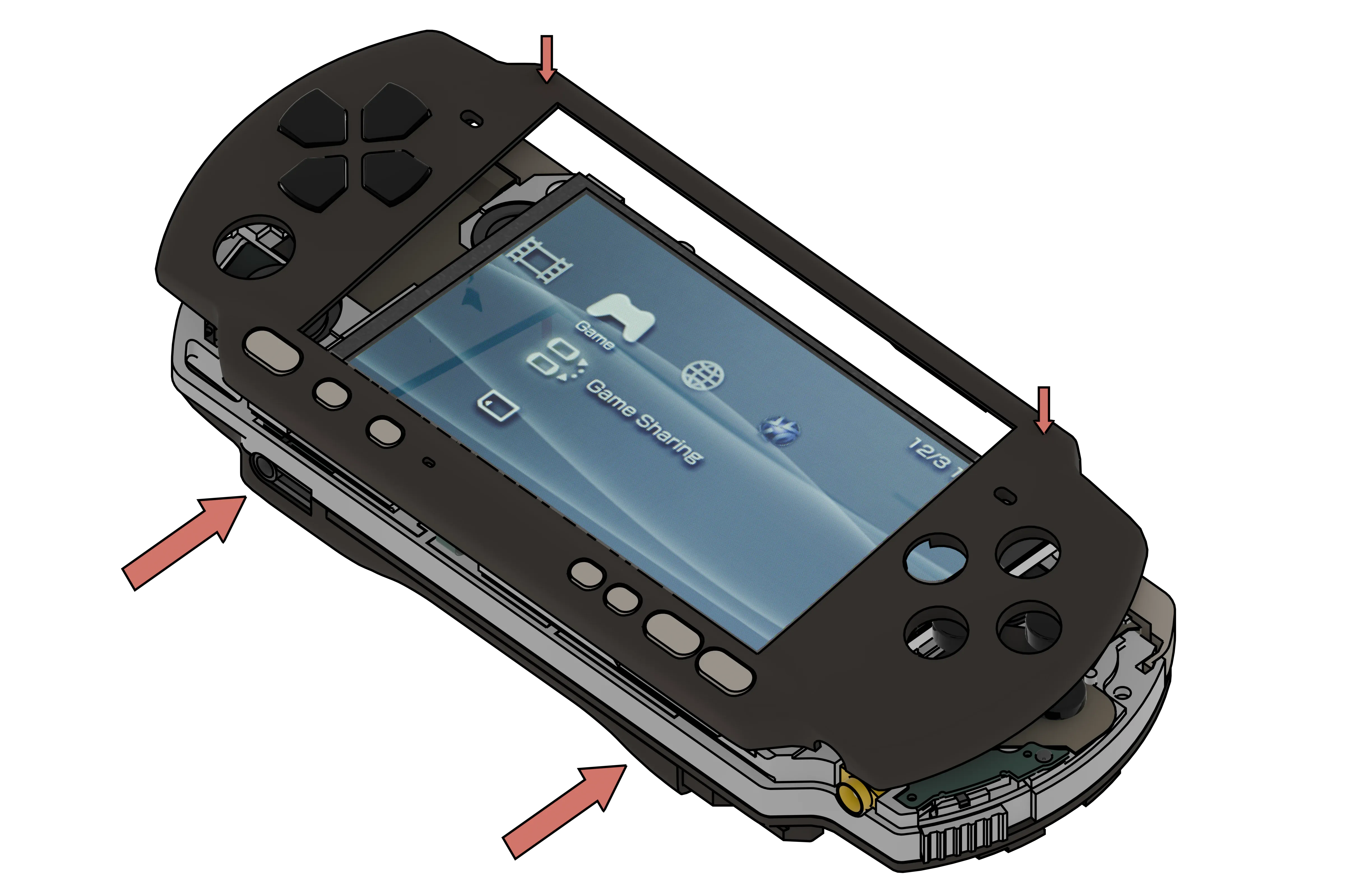PSP 2000/3000 Shell Kit - Free 3D Print Model - MakerWorld