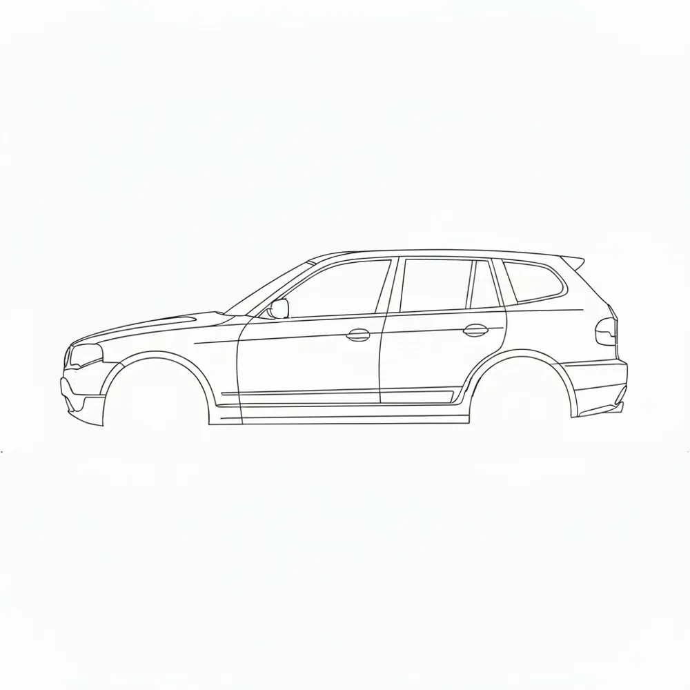 BMW X3 E83 Umriss Silhouette – Kostenloses 3D-Druckmodell – MakerWorld