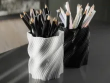 SWIRL Pencil & Toothbrush Holder - Free 3D Print Model - MakerWorld