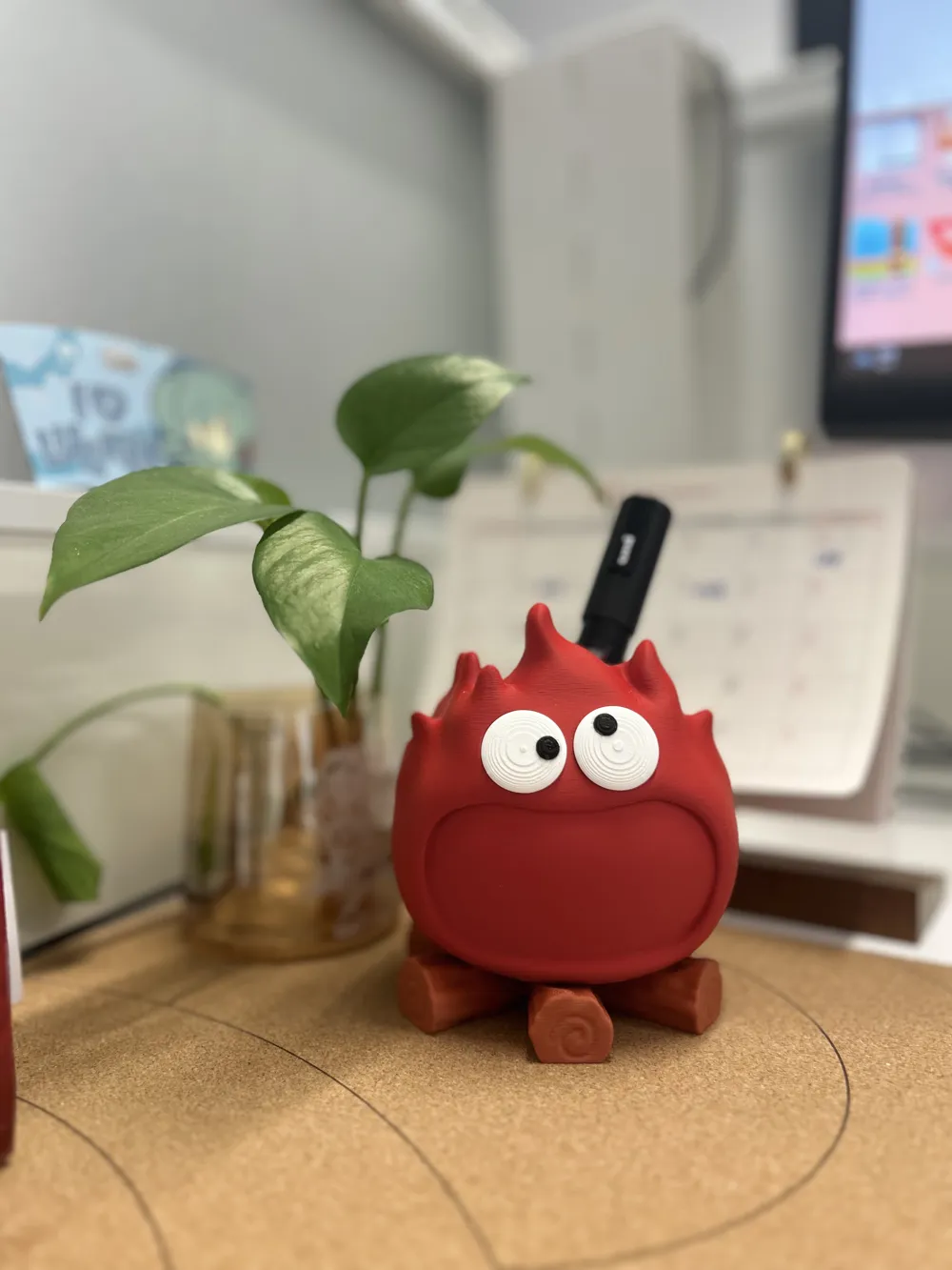 Organizer Calcifer - Ghibli - Miyazaki - Pen Holder - Free 3D Print ...