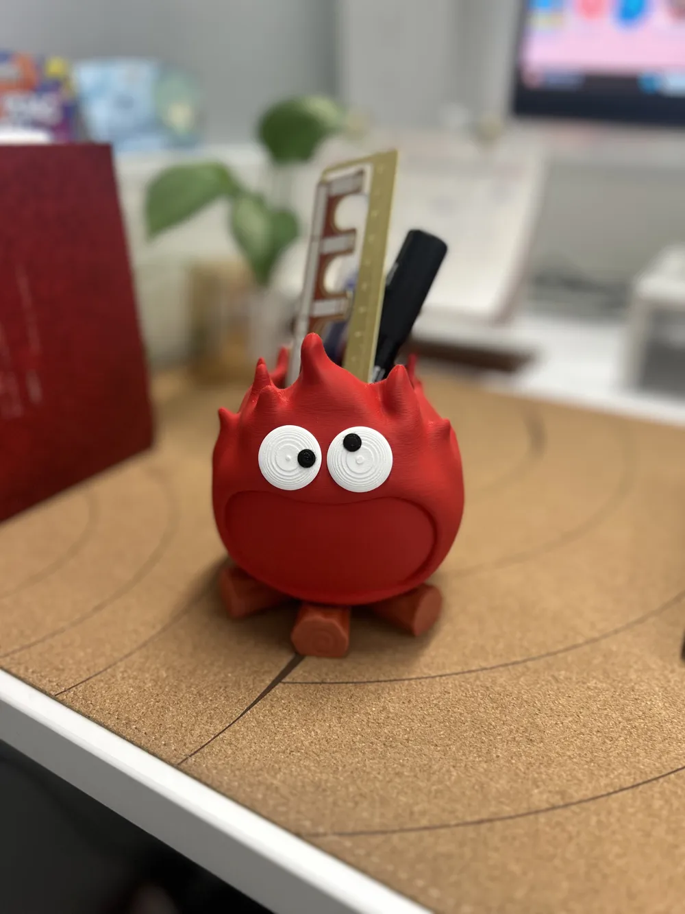 Organizer Calcifer - Ghibli - Miyazaki - Pen Holder - Free 3D Print ...