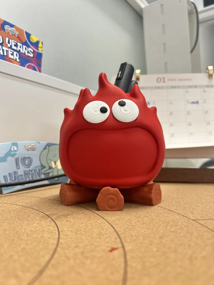 Organizer Calcifer - Ghibli - Miyazaki - Pen Holder - Free 3D Print ...