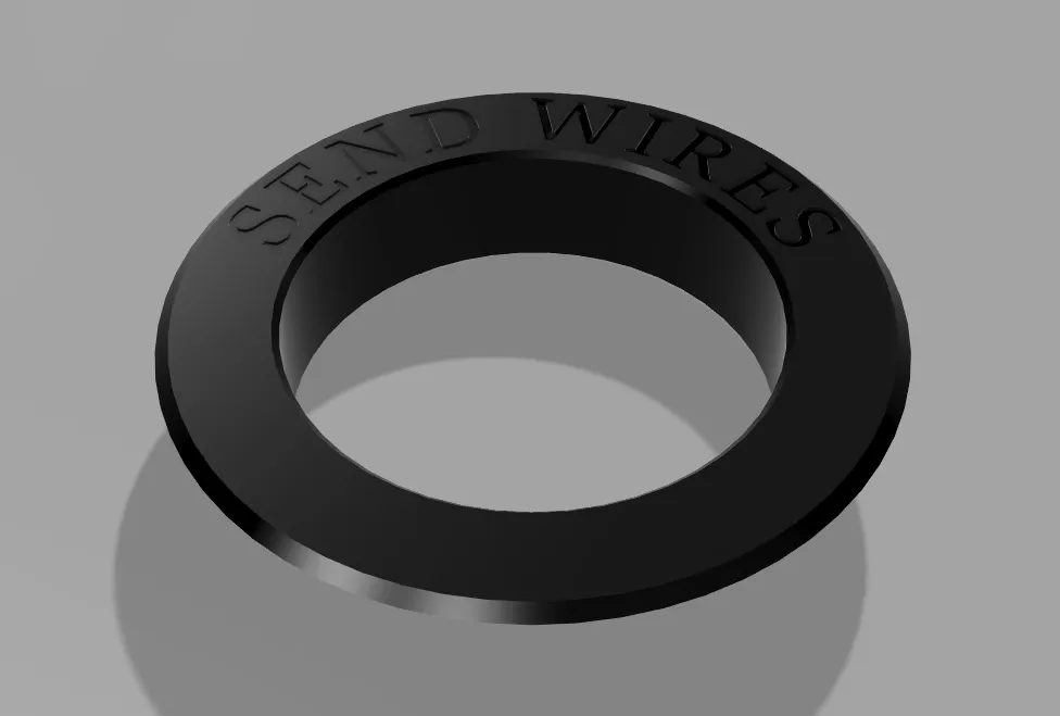 Desk Cable Grommet with Engraved Text" Send wires" - Free 3D Print ...