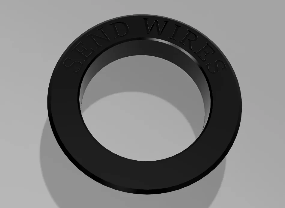 Desk Cable Grommet with Engraved Text" Send wires" - Free 3D Print ...