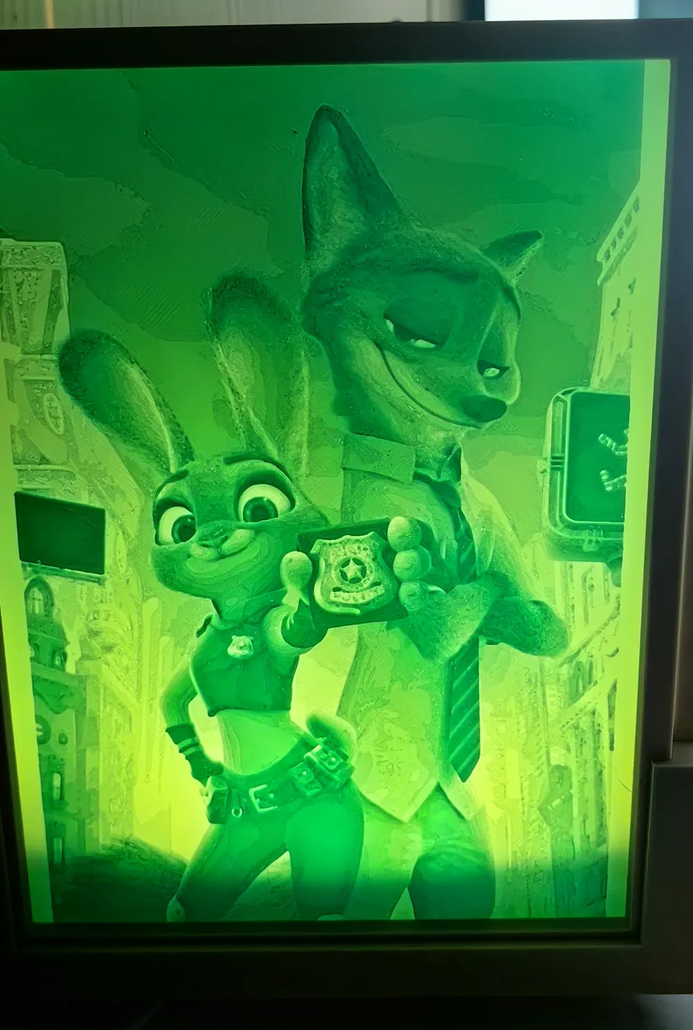 Zootopie : Nick Wilde et Judy Hopps, bas-relief translucide de la ...