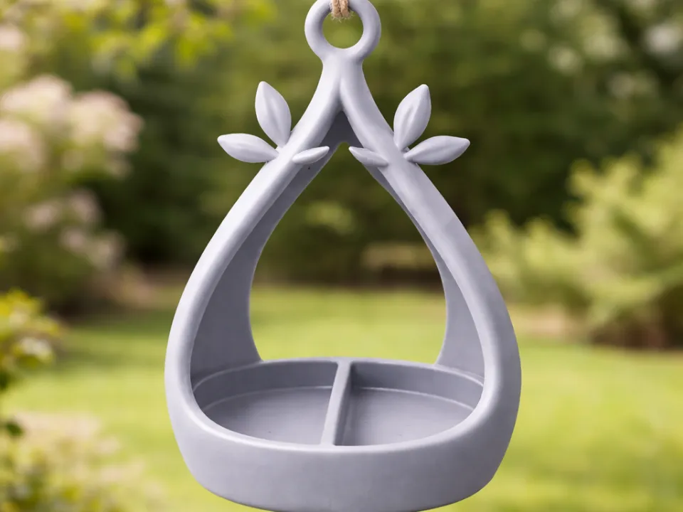 Hanging Bird Feeder – Dual Bowl - Free 3D Print Model - MakerWorld