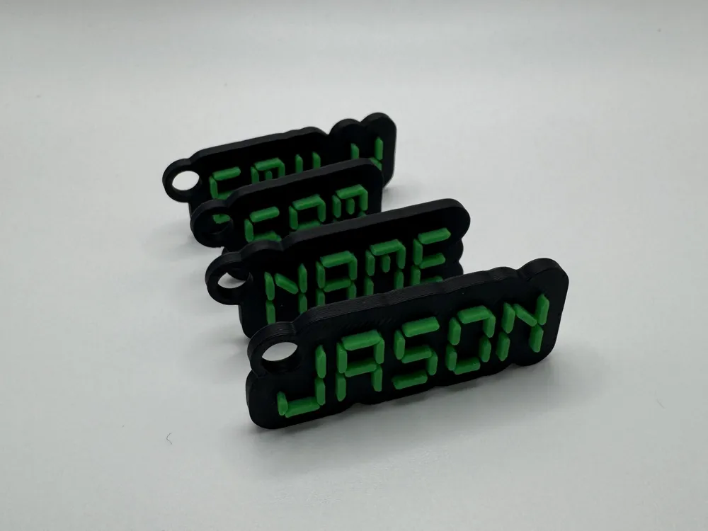 Digital Clock Font Fully Custom Keychain Generator - Free 3D Print ...