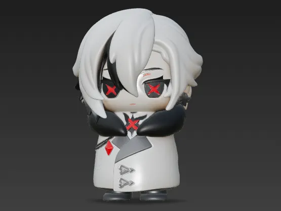 Genshin Impact Arlecchino Chibi Puppet Doll - Free 3D Print Model ...