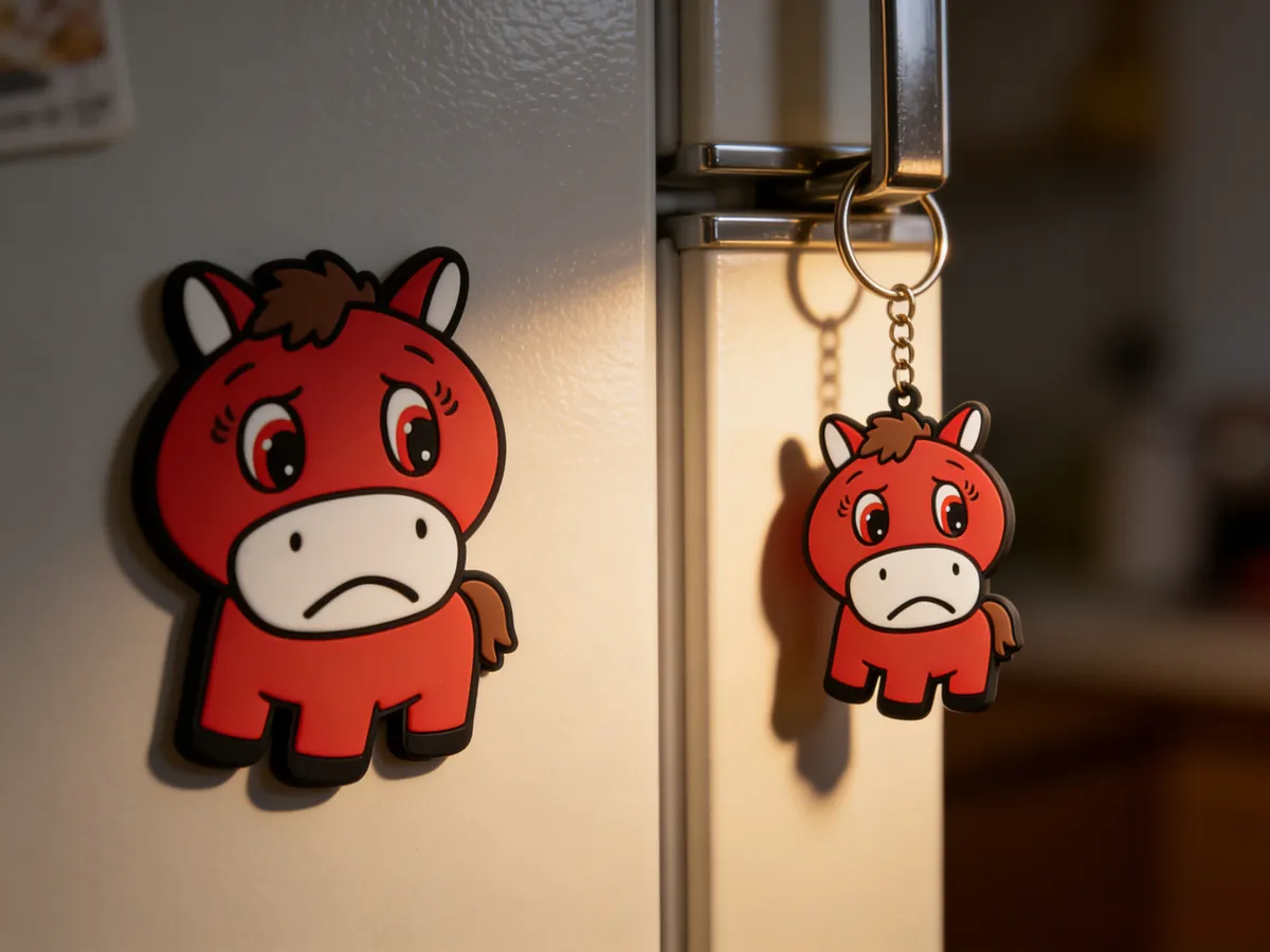 “Crying Horse” pendant and refrigerator magnet (requires multi-color ...