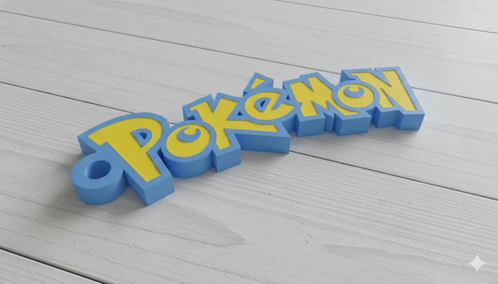 Pokemon Logo keychain - Free 3D Print Model - MakerWorld
