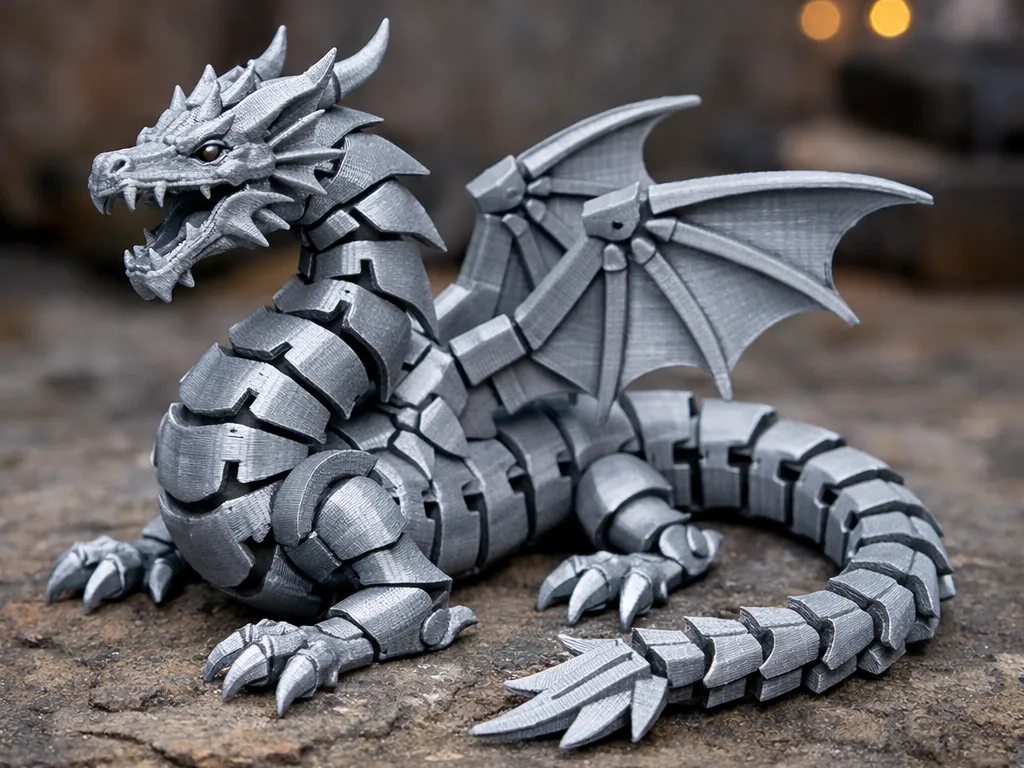 Flexible, dragon - Free 3D Print Model - MakerWorld