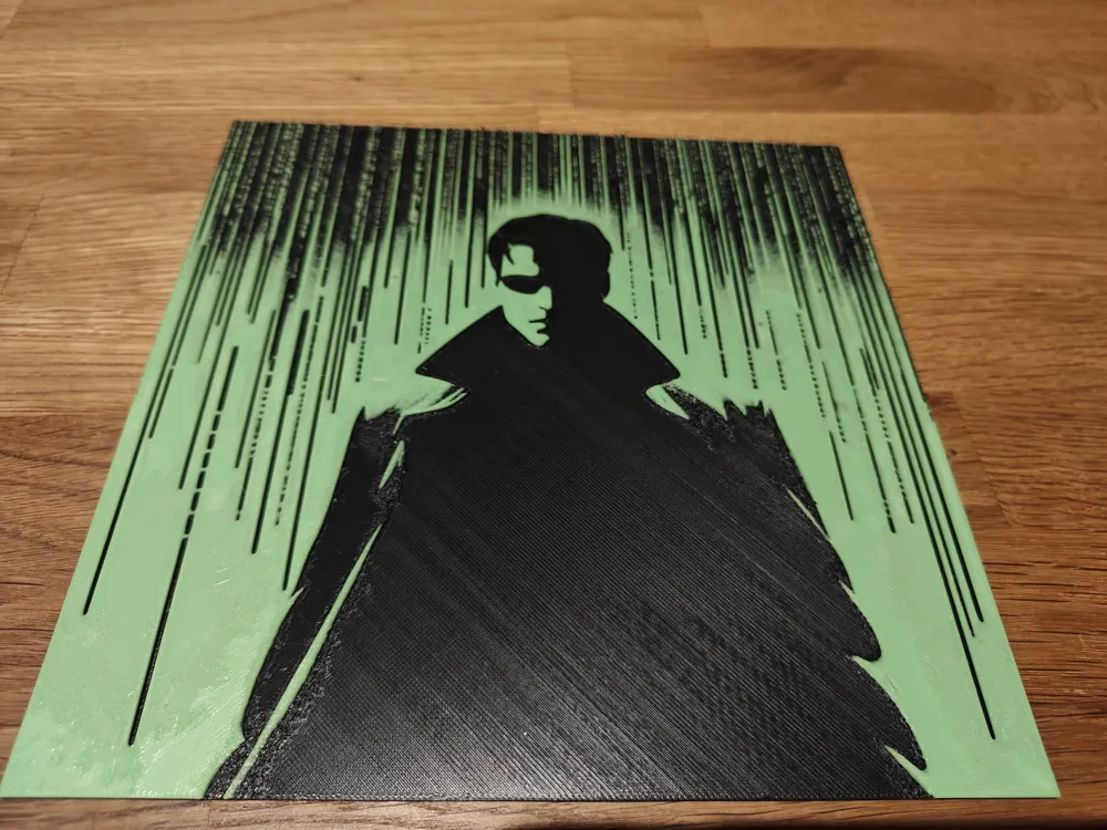 Neo from The Matrix - silhouette Hueforge - Free 3D Print Model ...