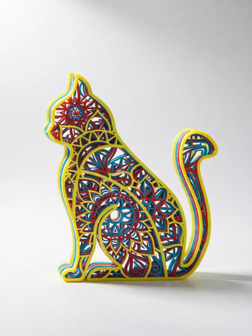 Mandala Meow Realm - Free 3D Print Model - MakerWorld