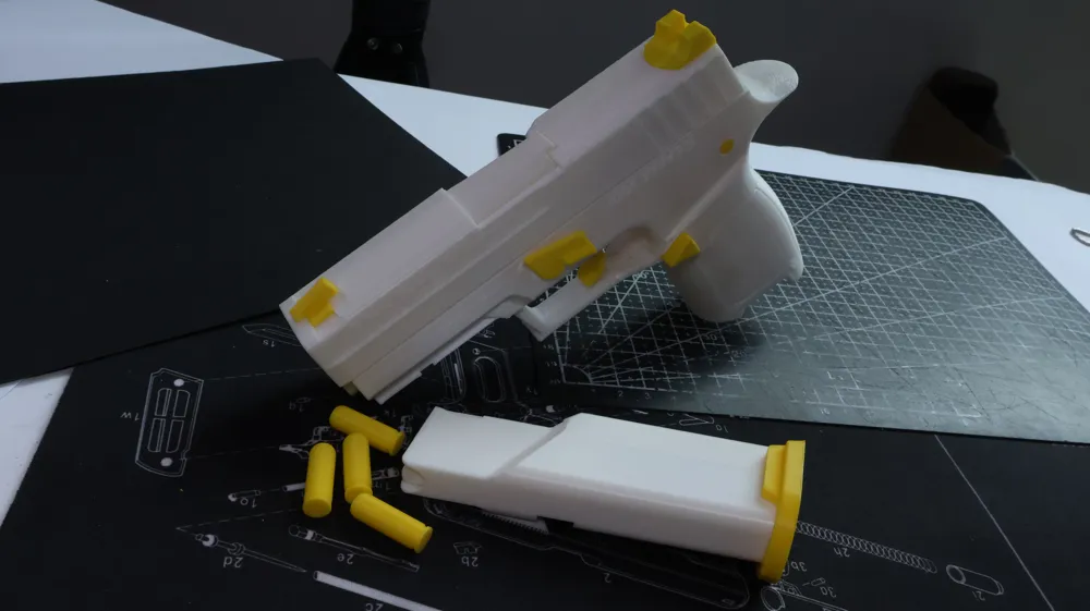 Sig P250 Toy blowback Shell ejecting kit - Free 3D Print Model - MakerWorld