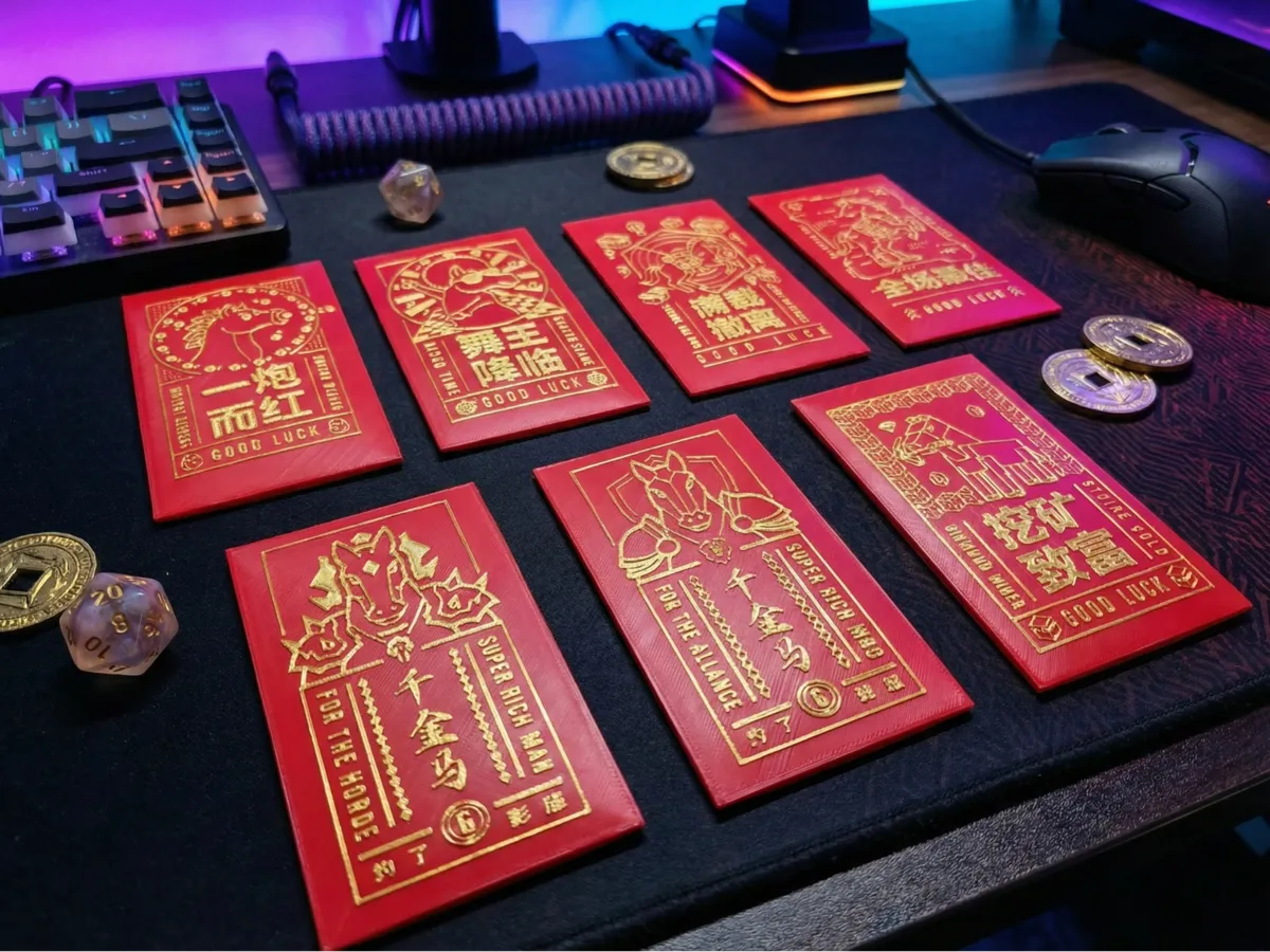 2026-Cyber Game Red Envelopes (7 styles) - Free 3D Print Model - MakerWorld