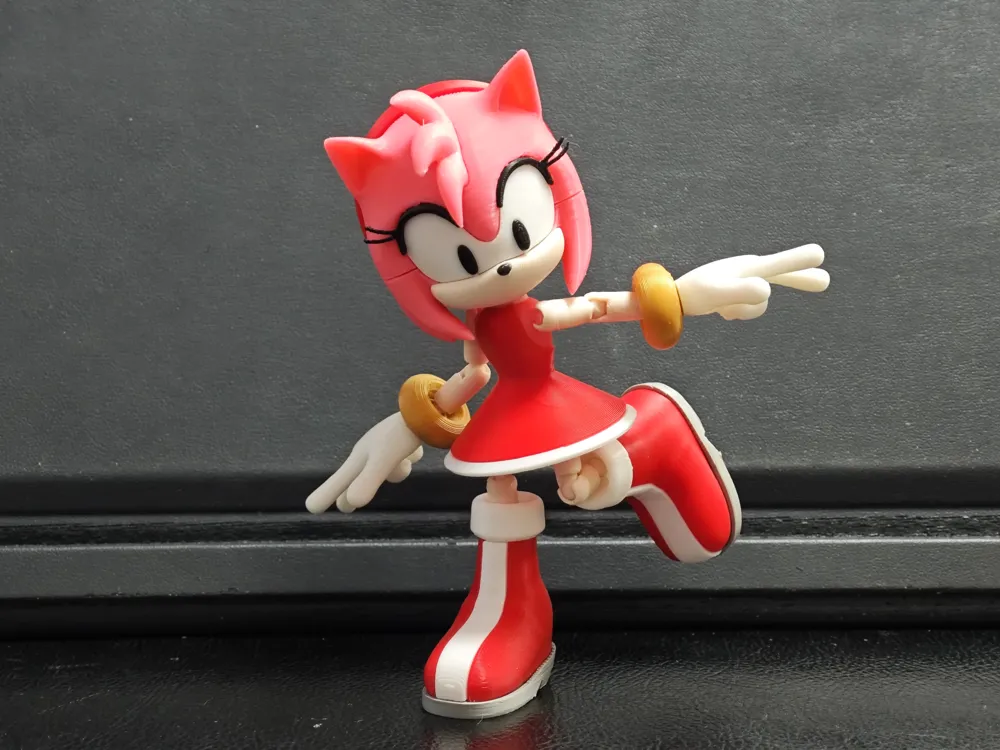 Figura articulada de Amy Rose de Sonic el Erizo (sin necesidad de AMS ...