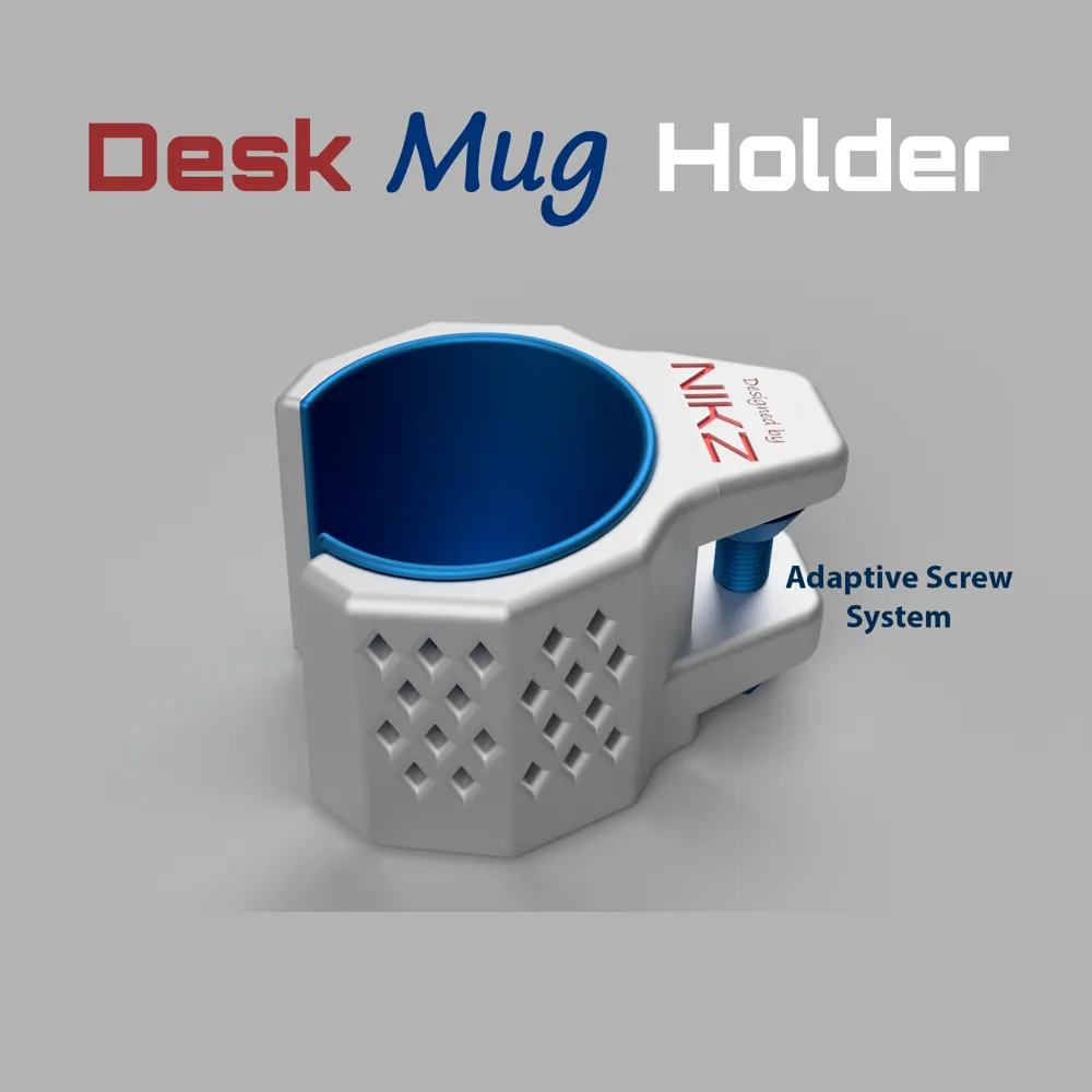 Desk Mug/Cup Holder Clamp Mount Diamond Texture - Free 3D Print Model ...