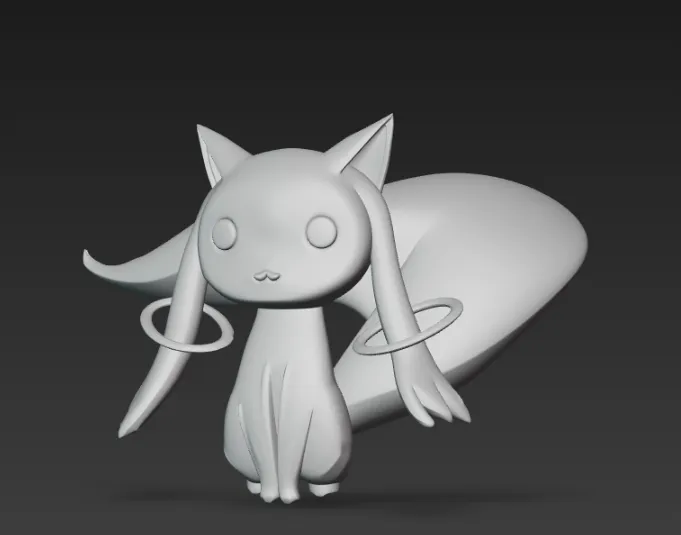 Kyubey Madoka Magica - Cat Fan Art - Free 3D Print Model - MakerWorld