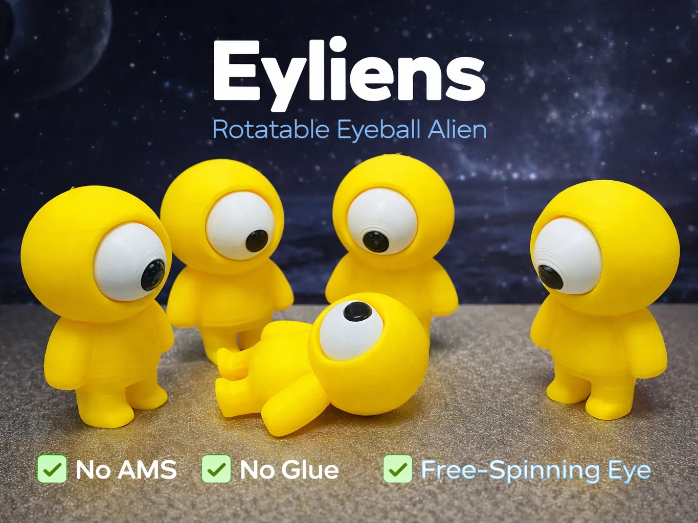 Eyliens – Scout | Rotatable Eyeball Alien Figure - Free 3D Print Model ...