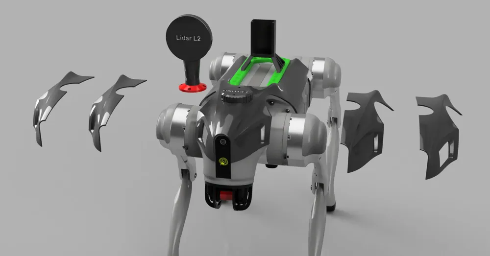 Karlz Unitree Go2 Body Cover With Addons - Free 3D Print Model - MakerWorld