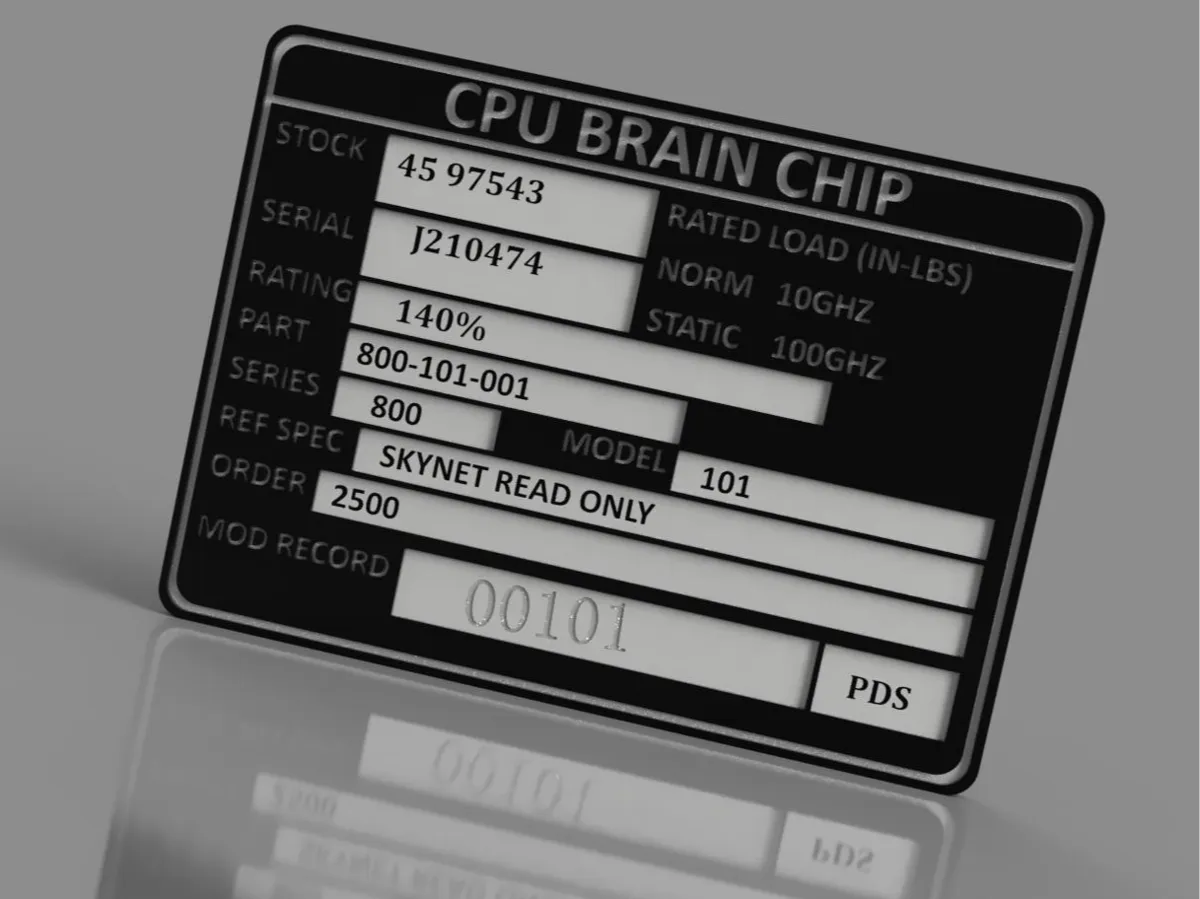 Carlz Terminator Brain Chip Tag - Free 3D Print Model - MakerWorld