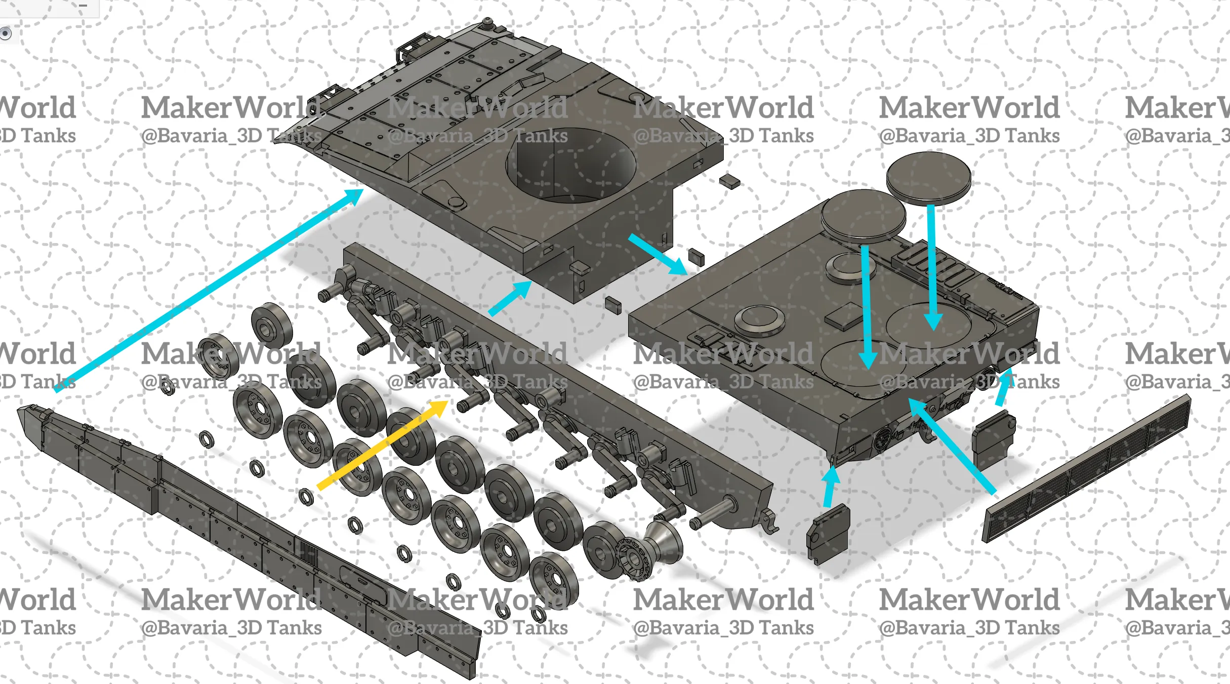 Leopard 2 A7 Main Battle Tank Movable Cannon 1/35 - Free 3D Print Model ...