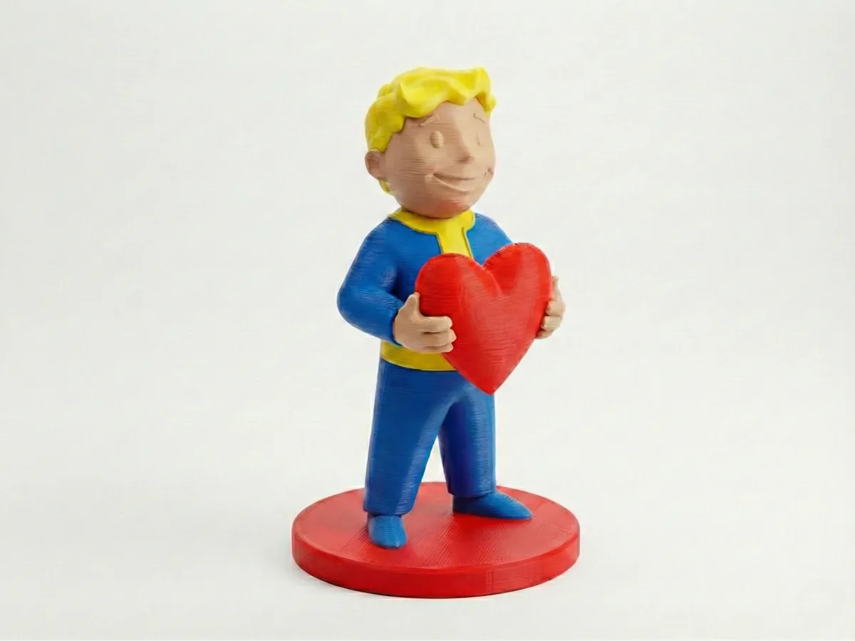 Valentine Fallout Vault Boy Heart - Free 3D Print Model - MakerWorld