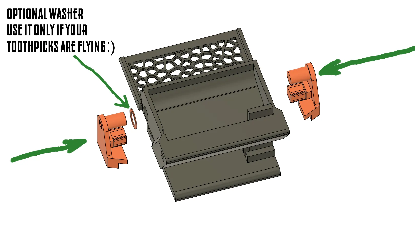 Toothpick dispenser - fully printed (v2) - Free 3D Print Model - MakerWorld