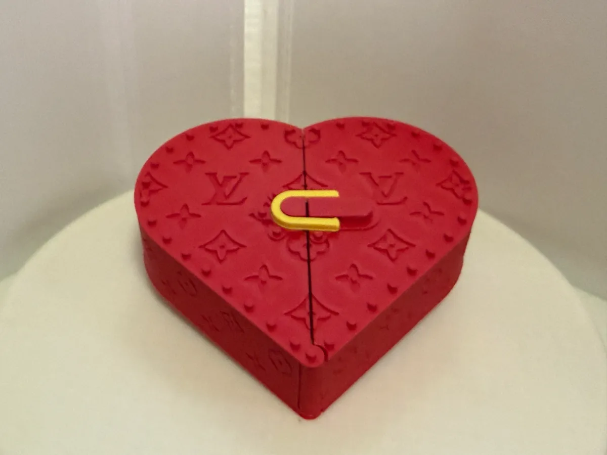 LV Heart-shaped Jewelry Box - Free 3D Print Model - MakerWorld
