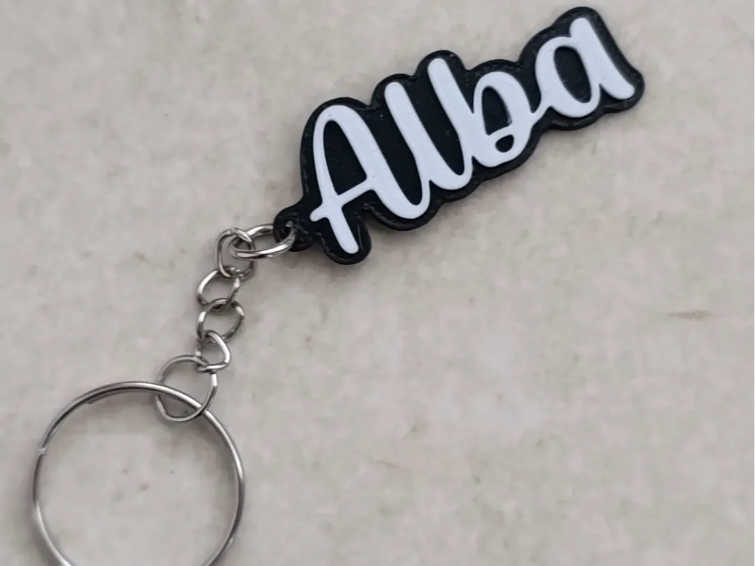 Embossed keychain with the name Alba - Free 3D Print Model - MakerWorld