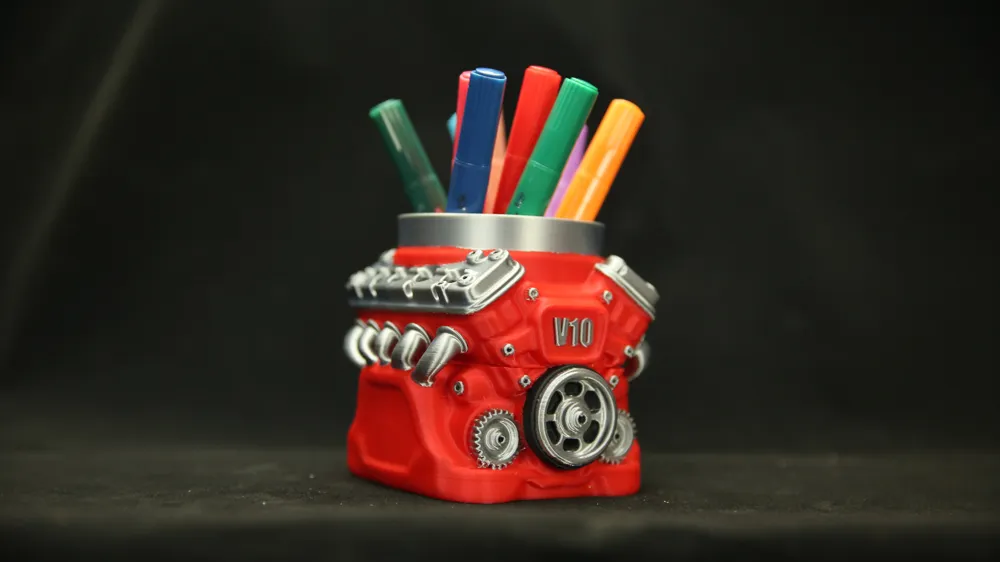 V10 engine pen holder, storage box (multicolor, single color version ...
