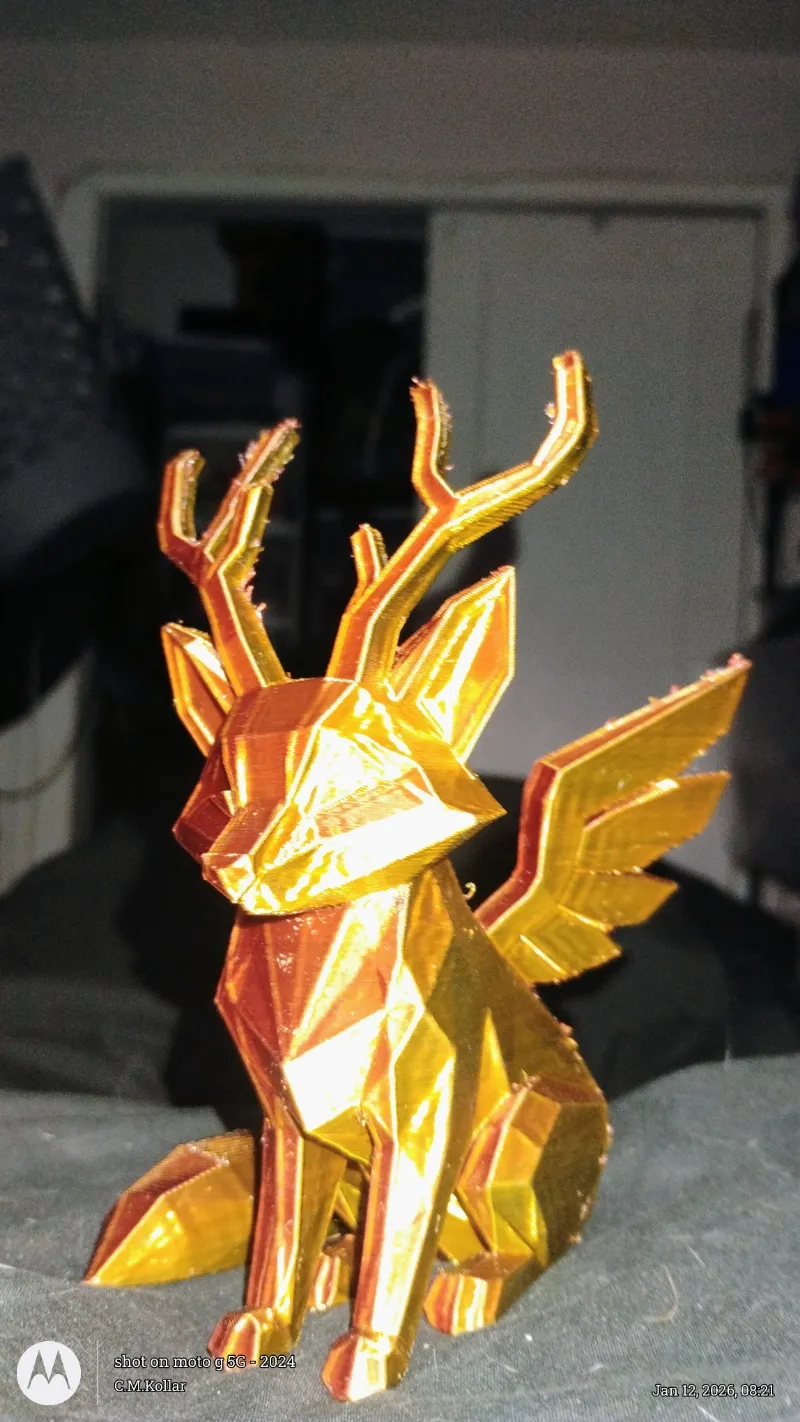 AI Winged Fox with Antlers - Free 3D Print Model - MakerWorld