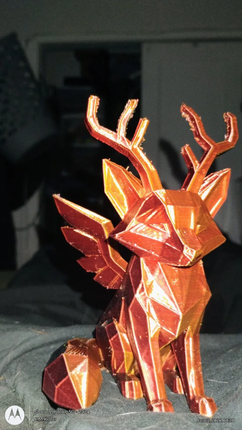 AI Winged Fox with Antlers - Free 3D Print Model - MakerWorld