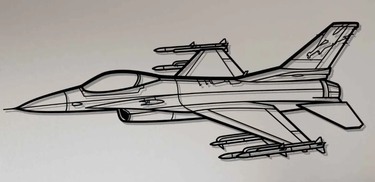 General Dynamics F-16 Fighting Falcon Wall Art - Free 3D Print Model ...