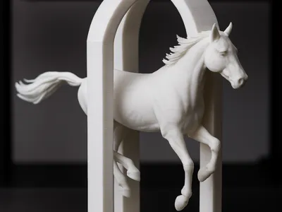 Cheval entre des arches - Modèle d'Impression 3D Gratuit - MakerWorld