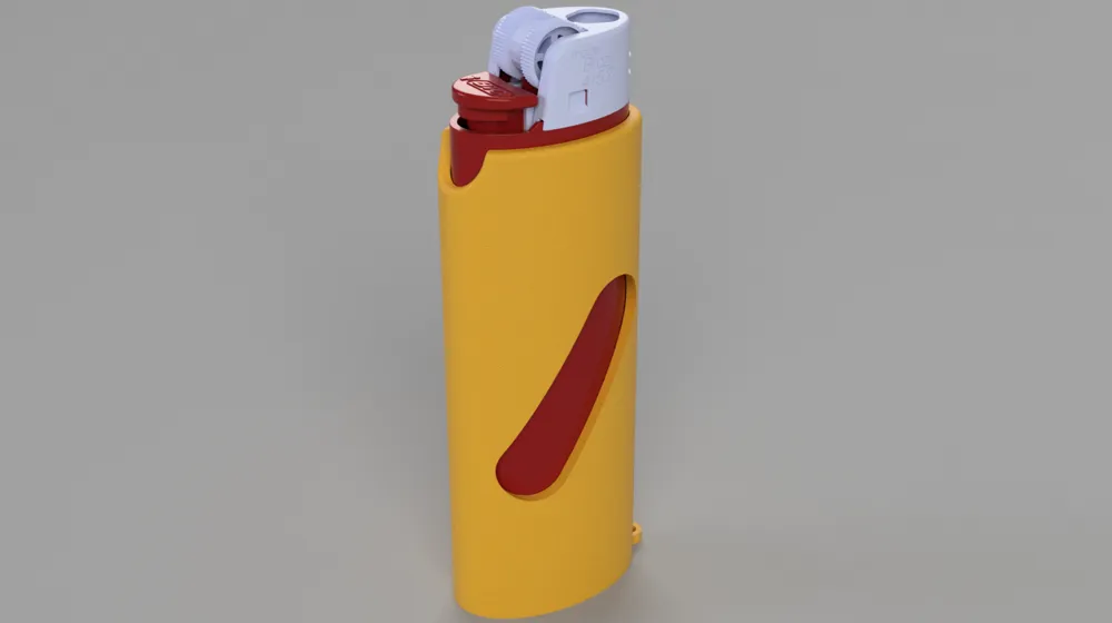Support-Free BIC Lighter Case with Keychain Loop - Free 3D Print Model ...