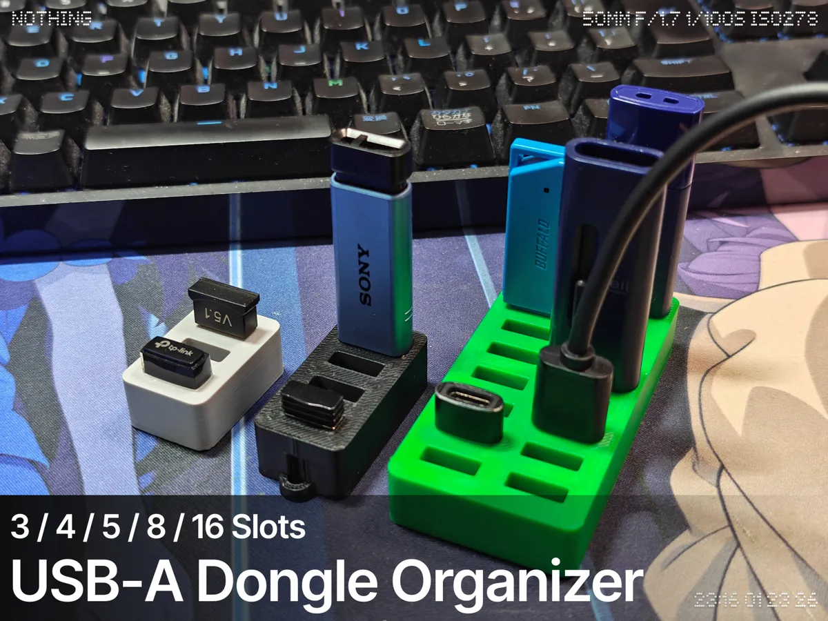 USB Type-A Dongle Organizer - Free 3D Print Model - MakerWorld
