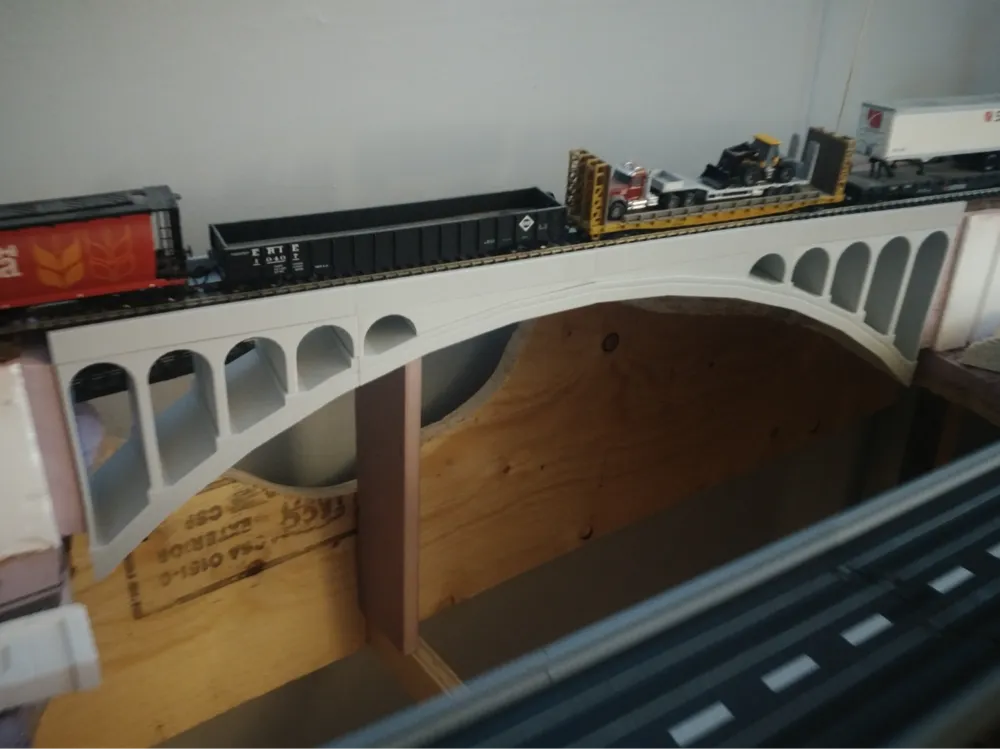 Model Train concrete double arch bridge - Free 3D Print Model - MakerWorld
