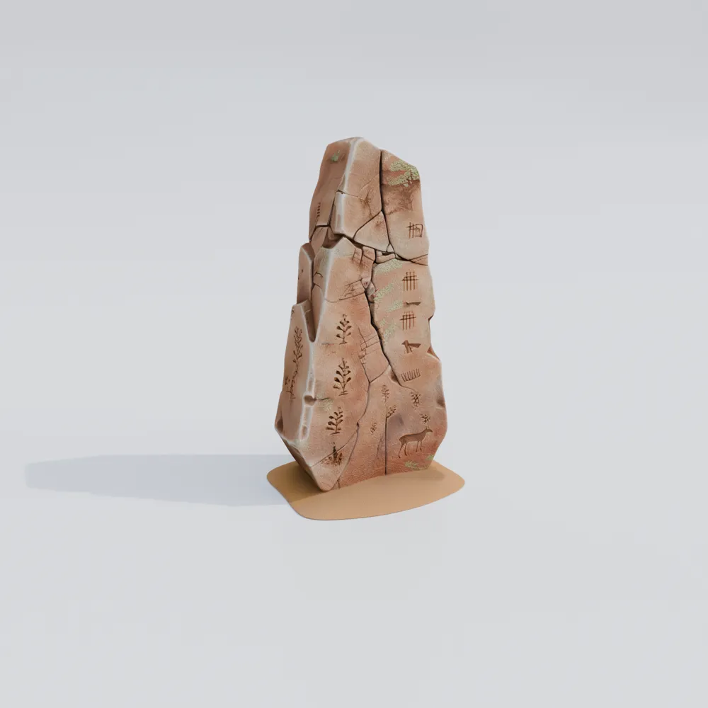Hieroglyphic Stone Pillar | Ancient Desert - Free 3D Print Model ...