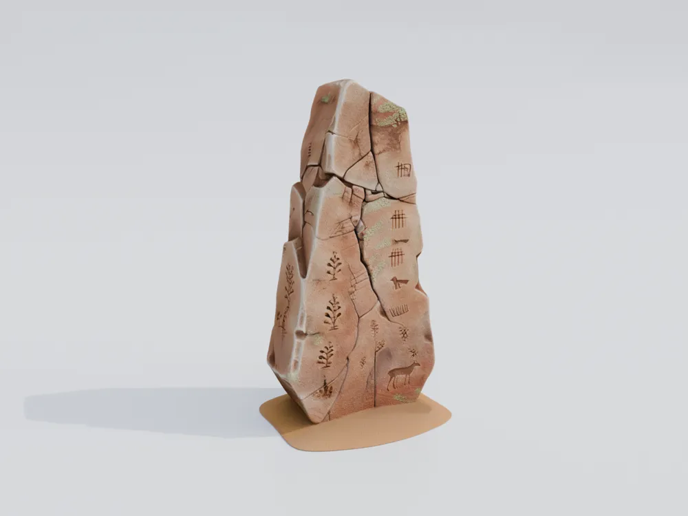 Hieroglyphic Stone Pillar | Ancient Desert - Free 3D Print Model ...