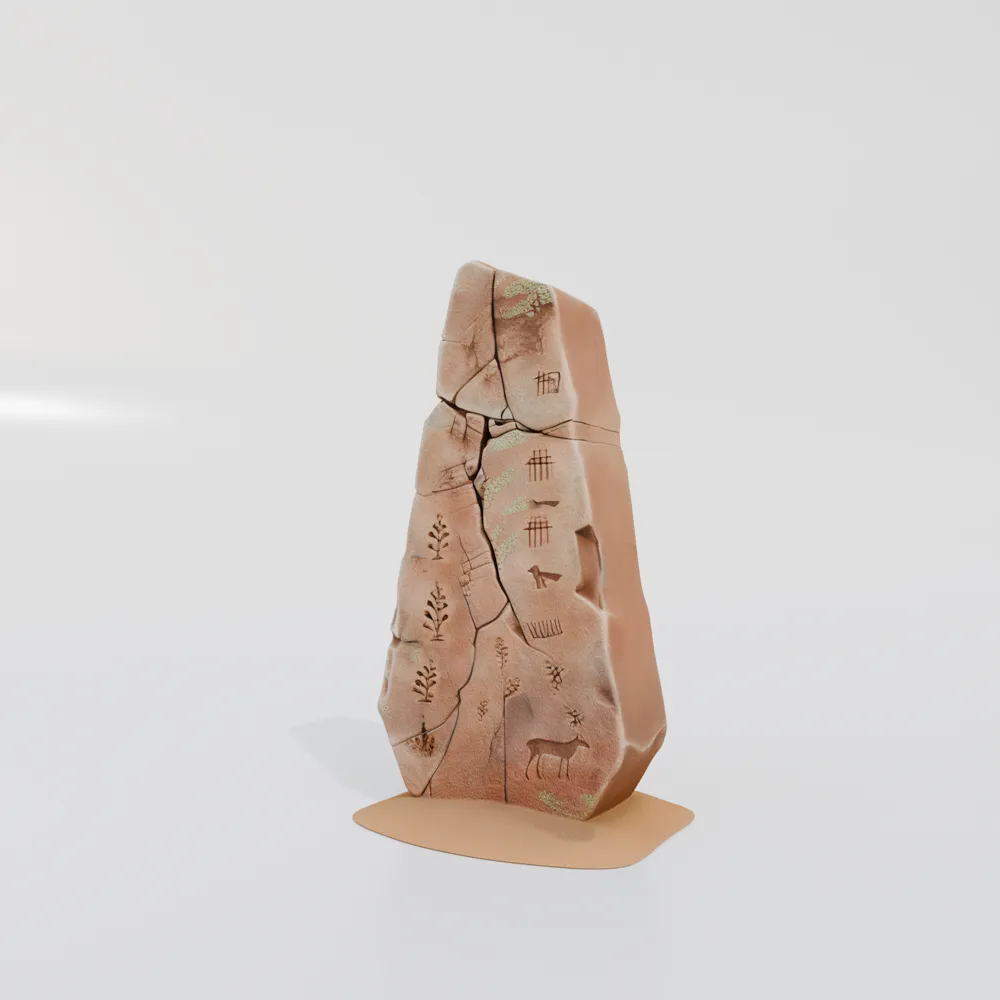 Hieroglyphic Stone Pillar | Ancient Desert - Free 3D Print Model ...