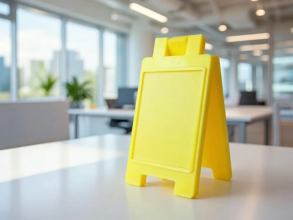 Blank Customizable Caution Style Stand-Up Sign - Free 3D Print Model ...