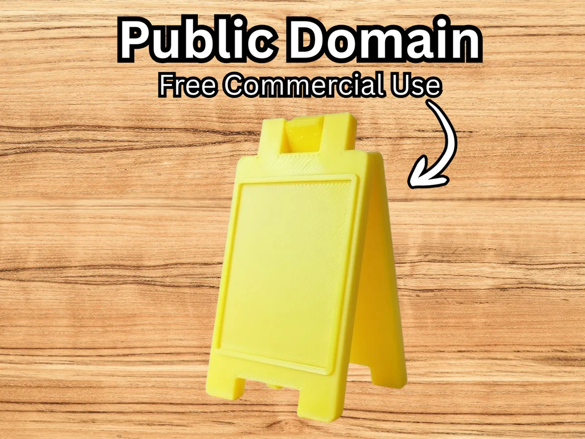 Blank Customizable Caution Style Stand-Up Sign - Free 3D Print Model ...