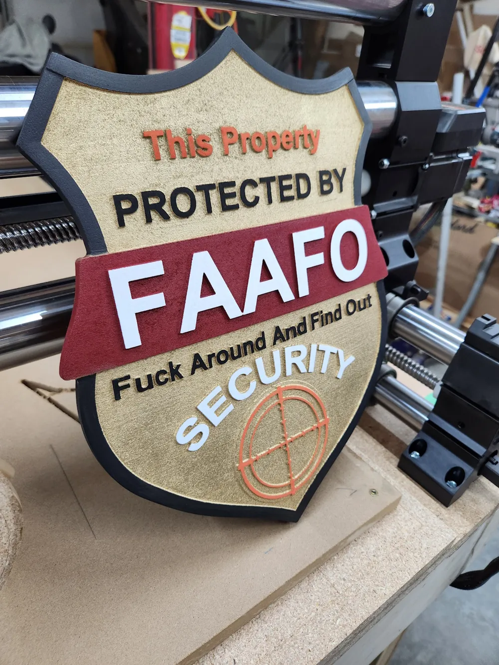 FAAFO Security Shield Sign - Free 3D Print Model - MakerWorld