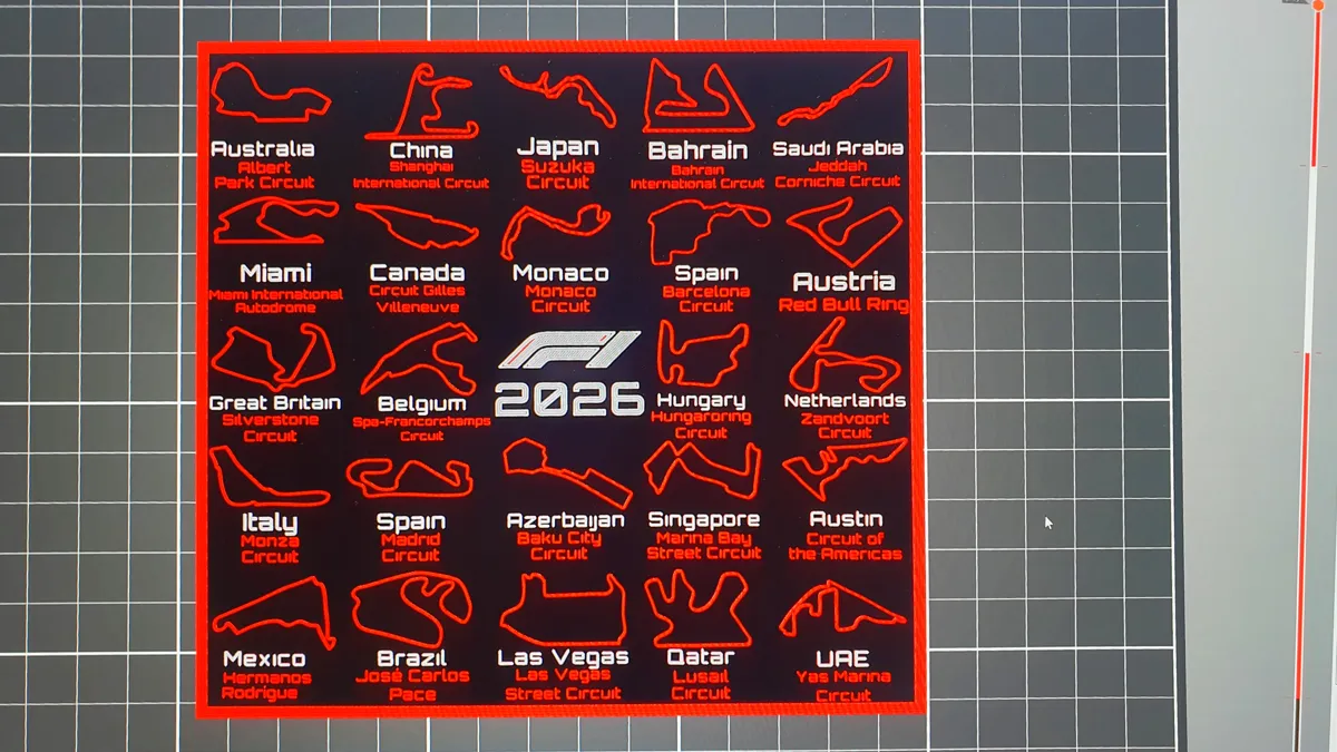 F1-Kalender 2026 – Kostenloses 3D-Druckmodell – MakerWorld