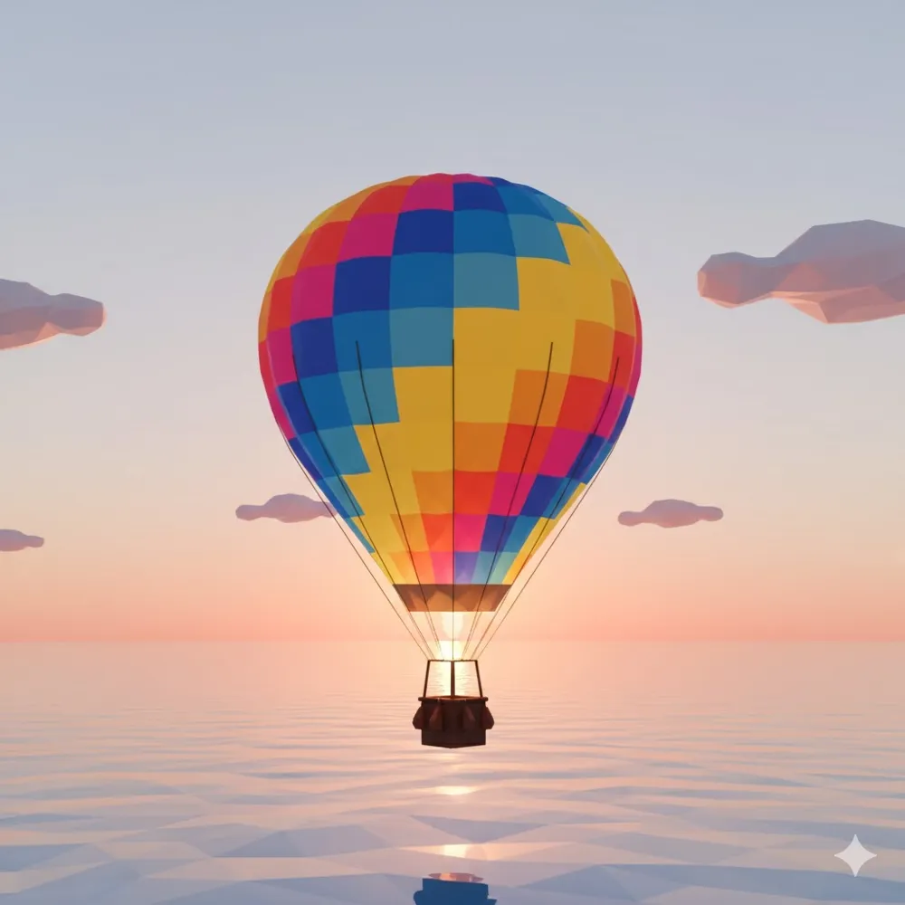 Low Poly Hot Air Balloon - Free 3D Print Model - MakerWorld