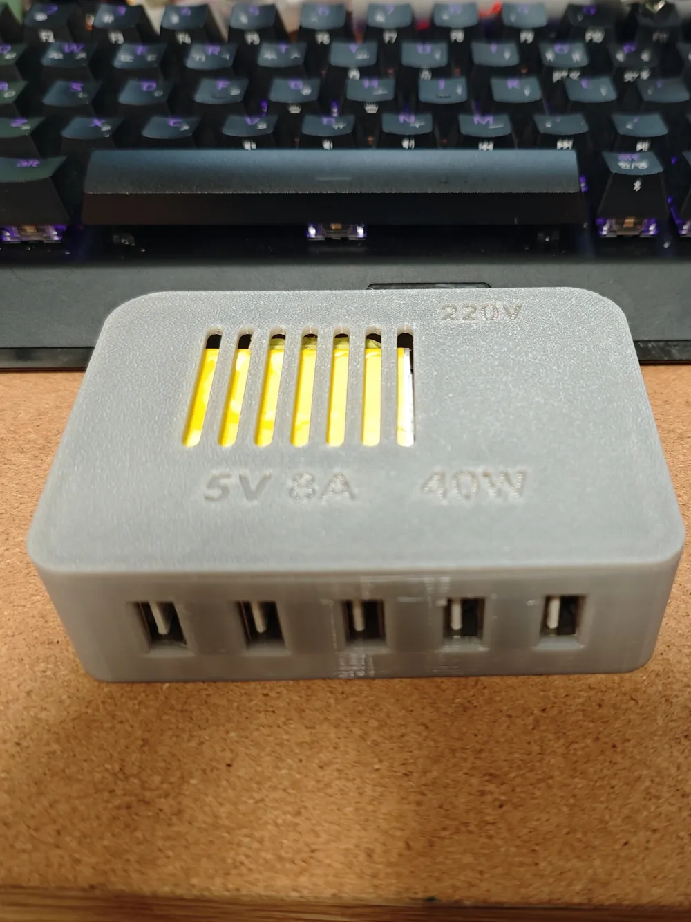 220V to 5V 8A five-port USB charger case - Free 3D Print Model - MakerWorld
