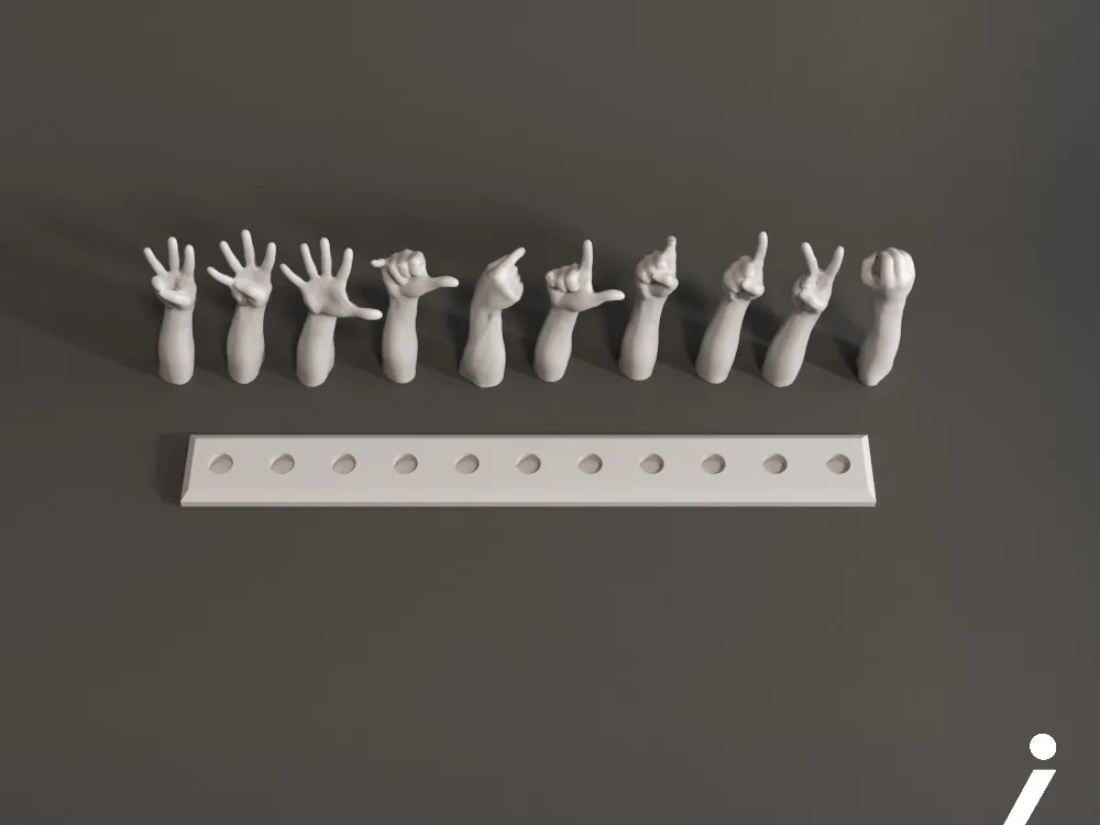 Digital Gesture Magnetic Phone Number Plate - Free 3D Print Model ...