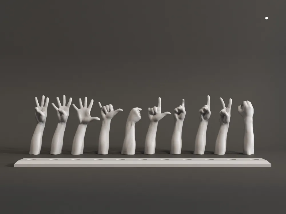 Digital Gesture Magnetic Phone Number Plate - Free 3D Print Model ...