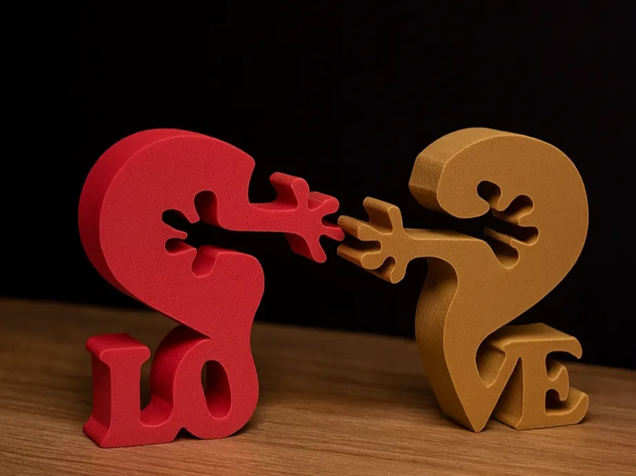 The Embrace of Love: 3D Puzzle - Free 3D Print Model - MakerWorld